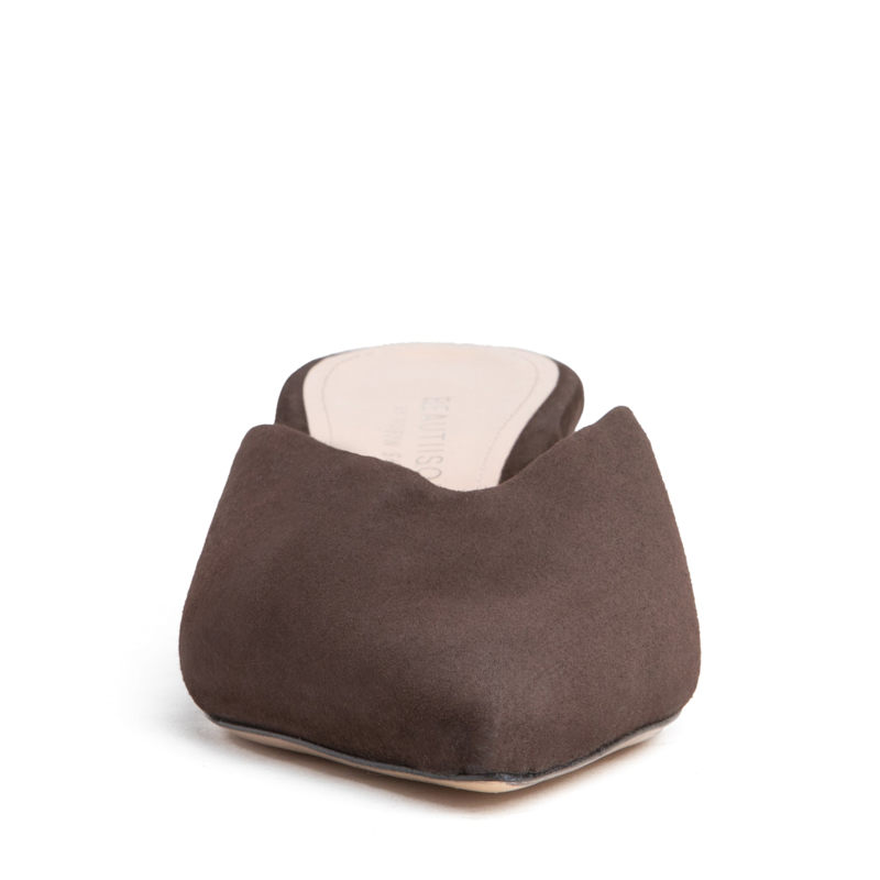 Gal Brown Suede Mule Comfortable Dressy & Elegant For Work & Evening ...