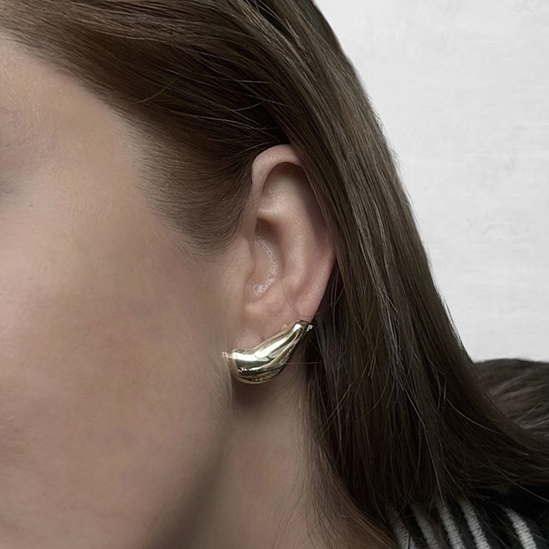 Gold Stud Earlobe Cuff Earrings | London Atelier Byproduct | Wolf & Badger