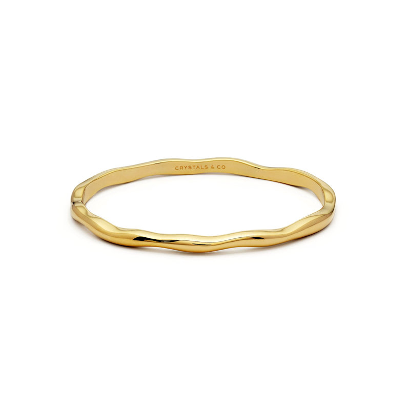 Gold Full Wave Bangle | Crystals and Co | Wolf & Badger