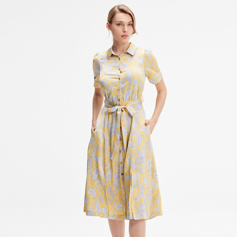 Graphic Print Satin Shirt Dress | Smart and Joy | Wolf & Badger