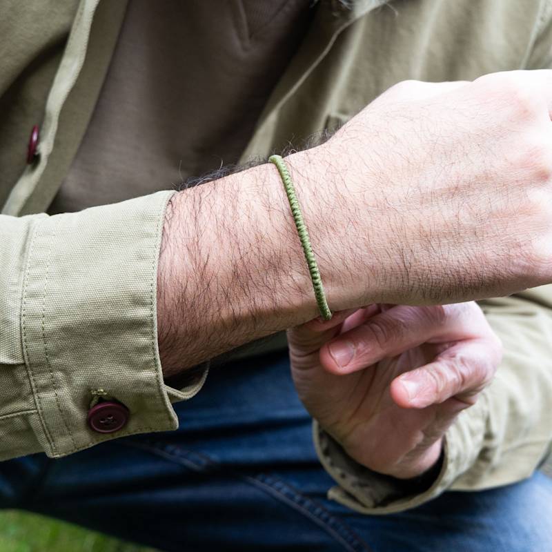 Green Waxed String Bracelet For Men - Sportsman | Harbour UK Bracelets ...