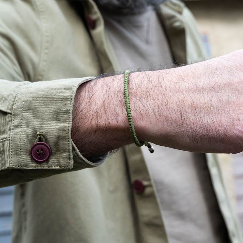 Green Waxed String Bracelet For Men - Sportsman | Harbour UK Bracelets ...