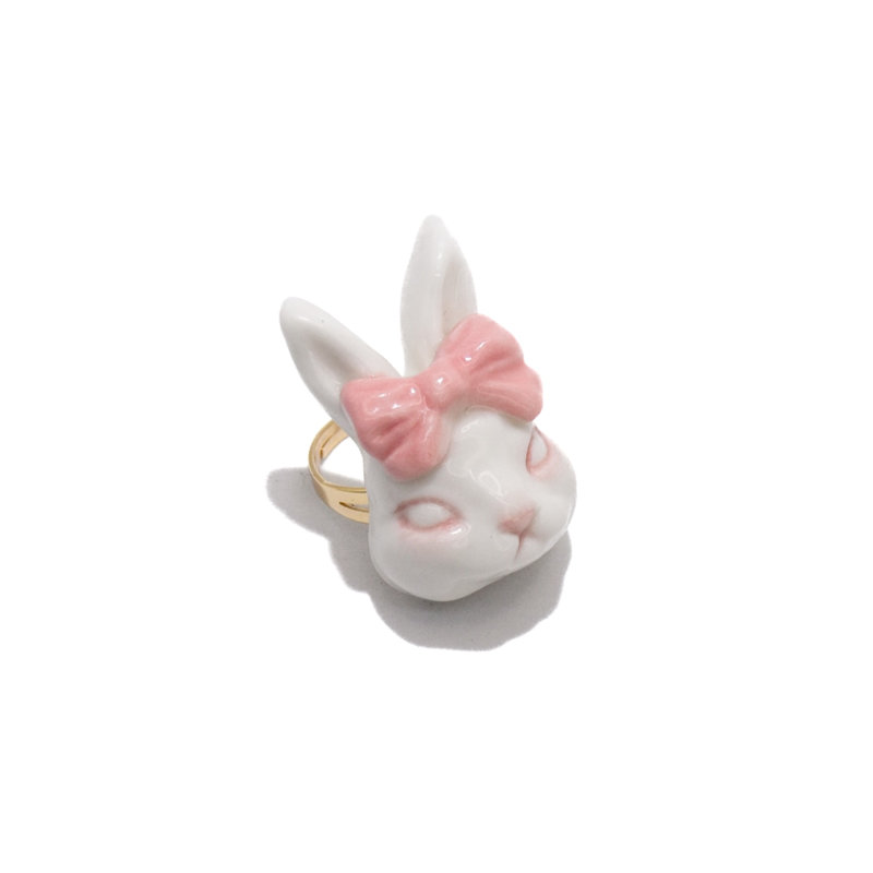 Grumpy Bunny Pinky Bow Tie 14K Gold Plated Brass Ring | H2 Studio ...