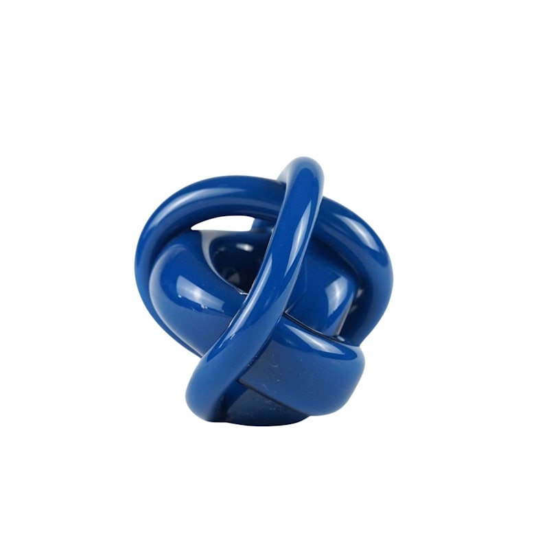 Hand-Blown Deep Blue Glass Knot Art Decor | ANATOLIACRAFT | Wolf & Badger