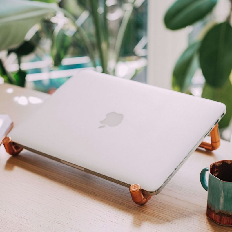 Solid Copper Laptop Stand – Handcrafted Ergonomic Desk Riser ...