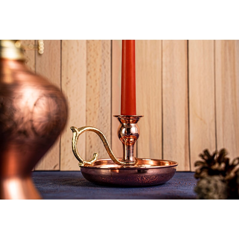 Solid Copper Oil Lamp And Candle Set | ANATOLIACRAFT | Wolf & Badger