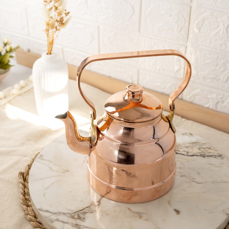 Handcrafted Solid Copper Tea Kettle – Traditional Turkish Style ...