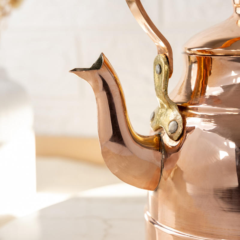 Handcrafted Solid Copper Tea Kettle – Traditional Turkish Style ...