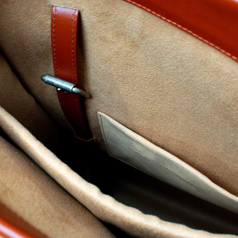Handmade Adjustable Leather Tote Bag - Rust Brown | godi. | Wolf & Badger