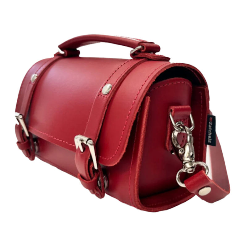 Handmade Leather Bowler Bag - Red | Zatchels | Wolf & Badger