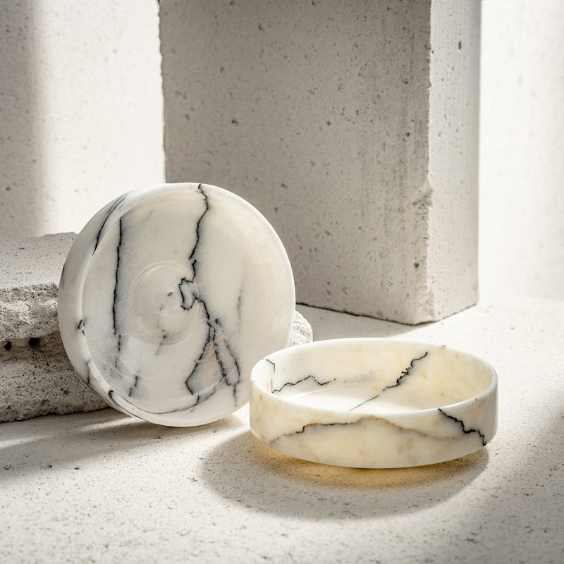 Natural Stone White Marble Bowl | ANATOLIACRAFT | Wolf & Badger