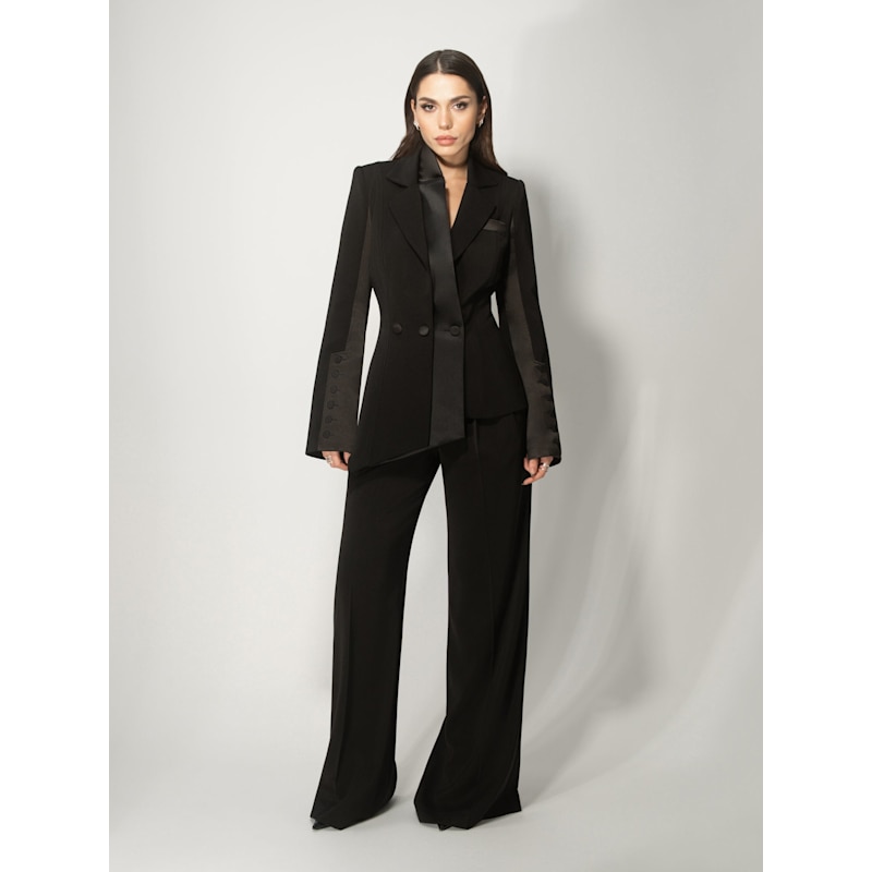 Modern Power Tailored Asymmetric Suit - Black | Tia Dorraine | Wolf ...