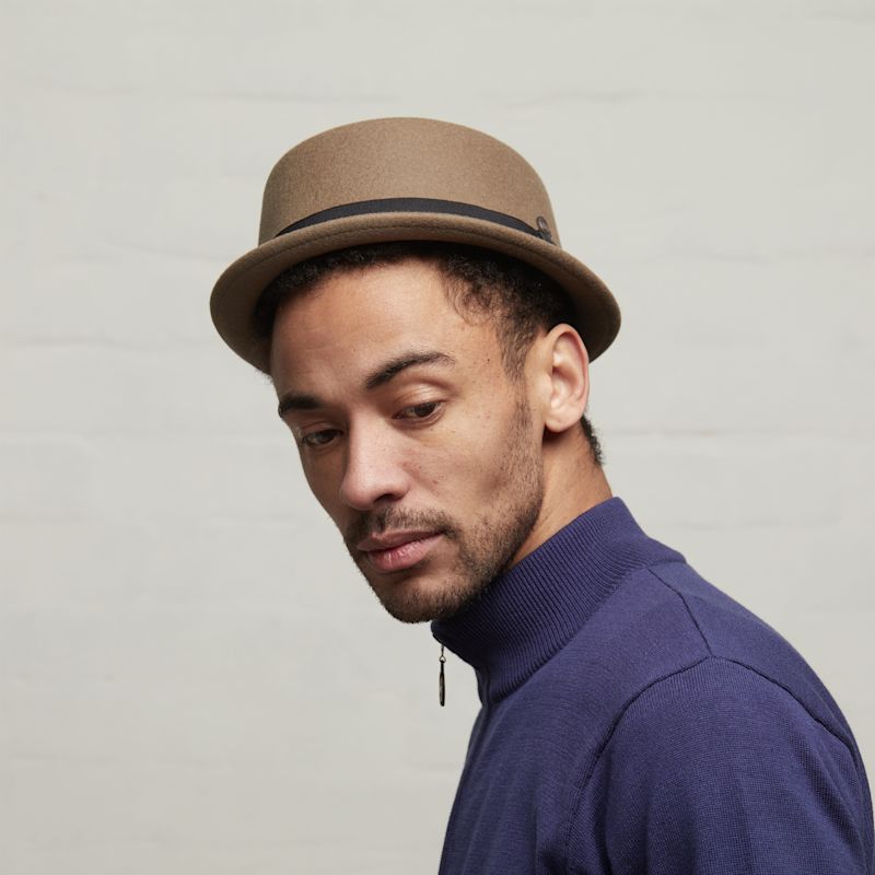 Jack Khaki Felt Skimpy Brim Short Brim Rude Boy Mod Style Porkpie Hat ...