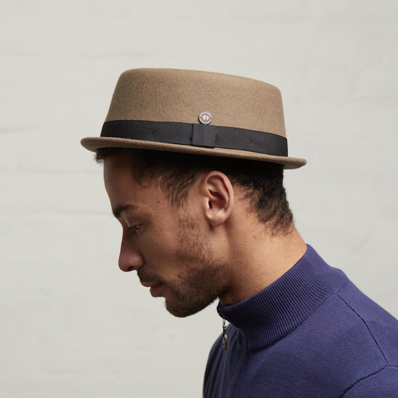 Jack Khaki Felt Skimpy Brim Short Brim Rude Boy Mod Style Porkpie Hat ...