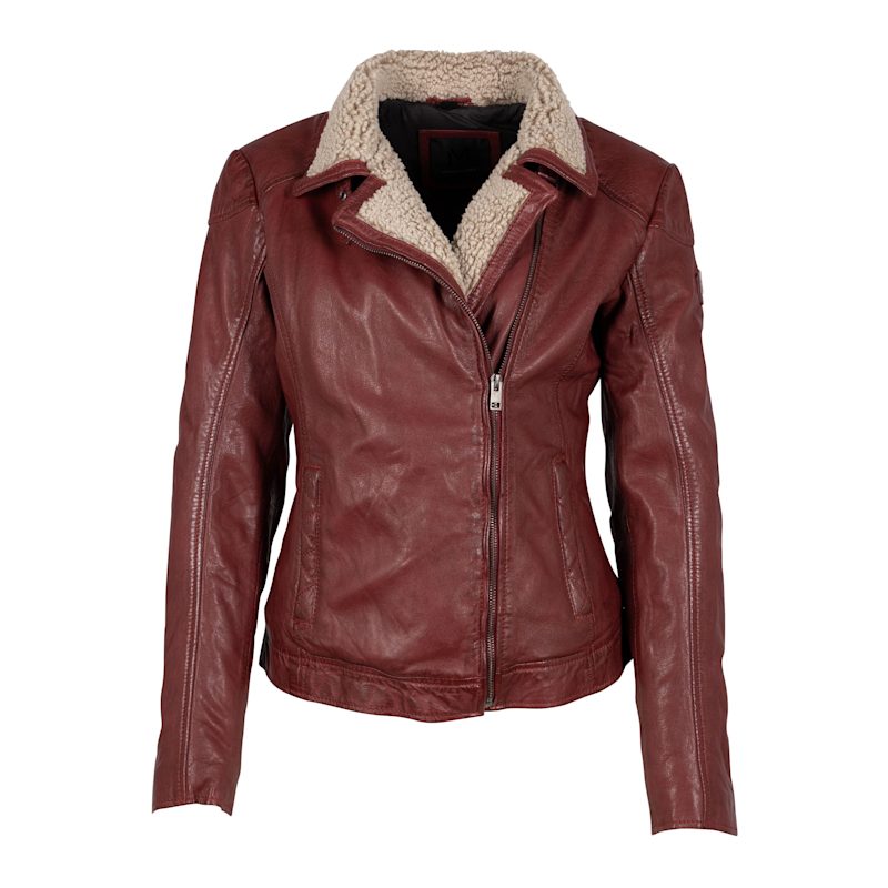 Jenja Rf Leather Jacket, Red | MAURITIUS | Wolf & Badger