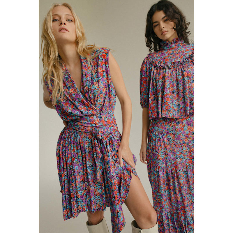 The Point Dress Short Floral Explosion Raspberry | STATE OF GEORGIA ...