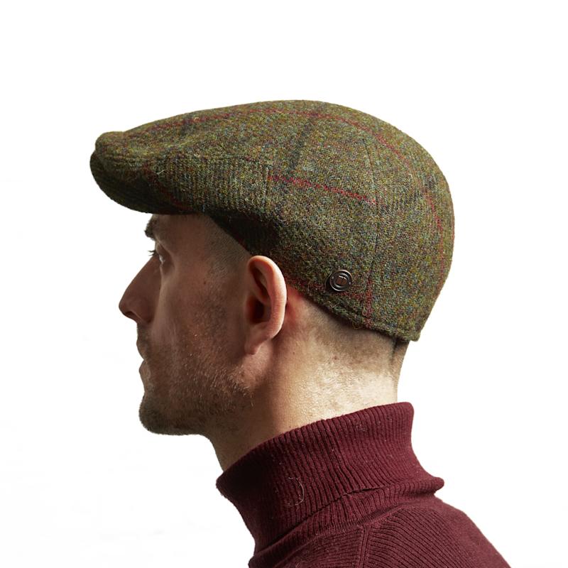Justin Fern Green Harris Tweed Flat Cap Made In Italy | Dasmarca Hats ...