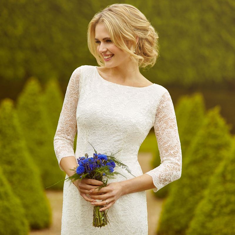 Katherine Wedding Lace Shift Dress In Ivory | Alie Street London | Wolf ...