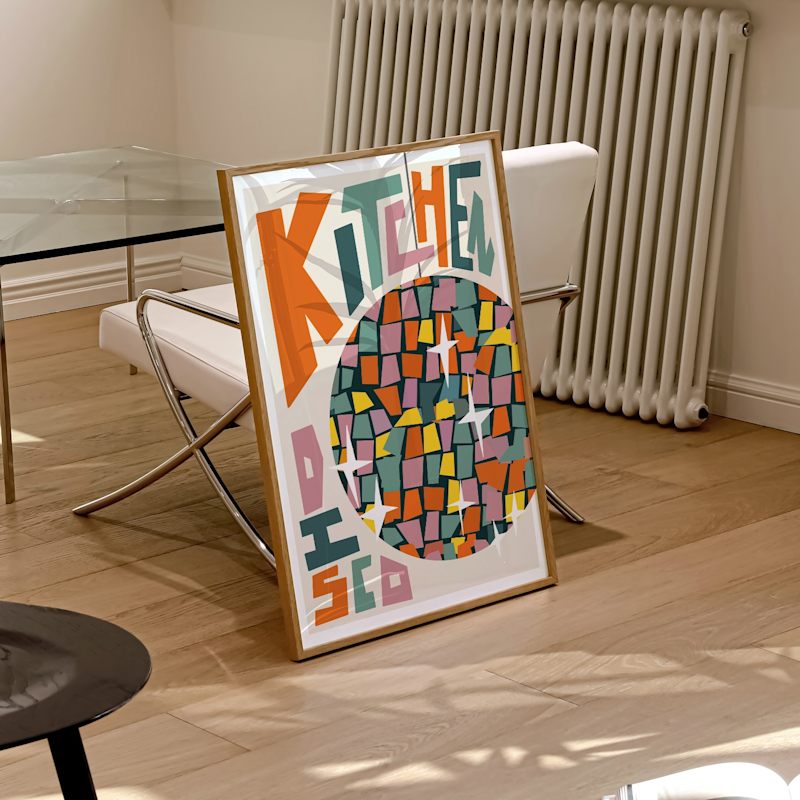 Kitchen Disco Art Print - A3 | Natalie Cass Art | Wolf & Badger