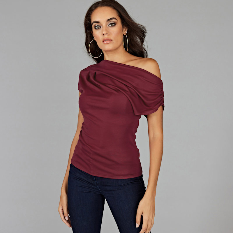 Knuckle Down Claret Drop Shoulder Top | Me & Thee | Wolf & Badger