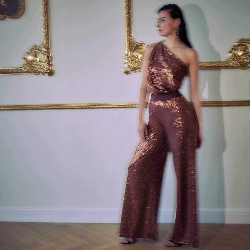 Lady Luck Copper Sequin Jumpsuit | Me & Thee | Wolf & Badger