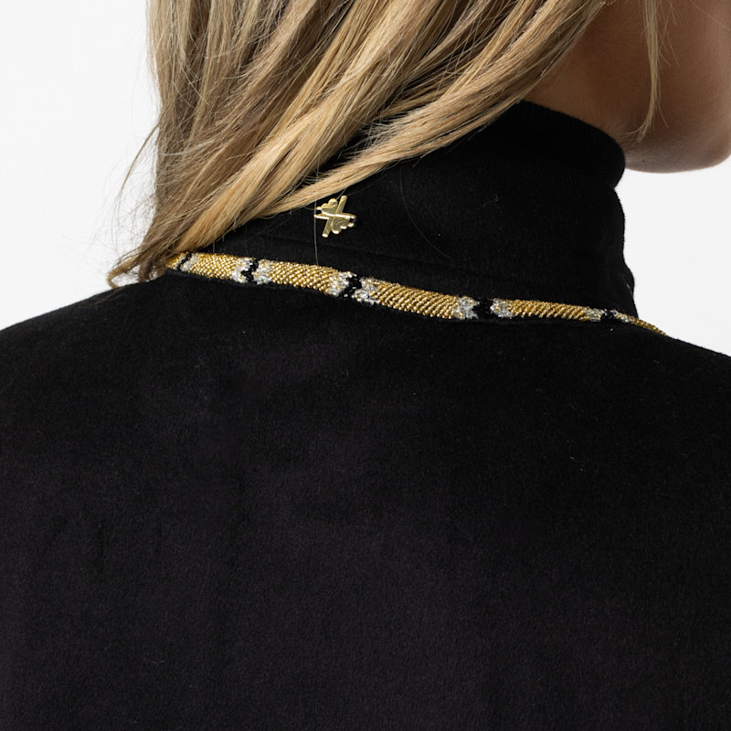 Laines Couture Wool Blend Cape With Embellished Wrap Around Gold Snake ...