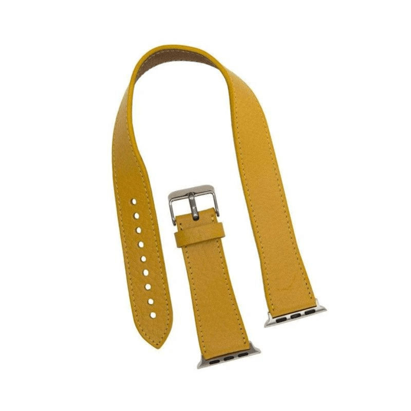 Leather Apple Watch Strap Double Thin - Yellow - San Diego | LEATHERE ...