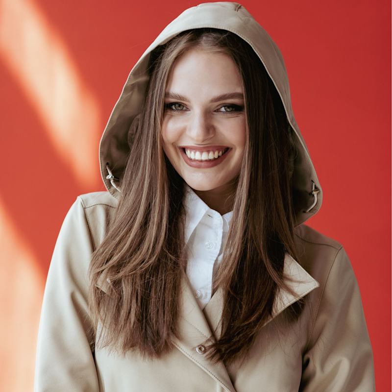 Long Coat With Trapeze Cut In Beige: Classic Trench | RainSisters ...