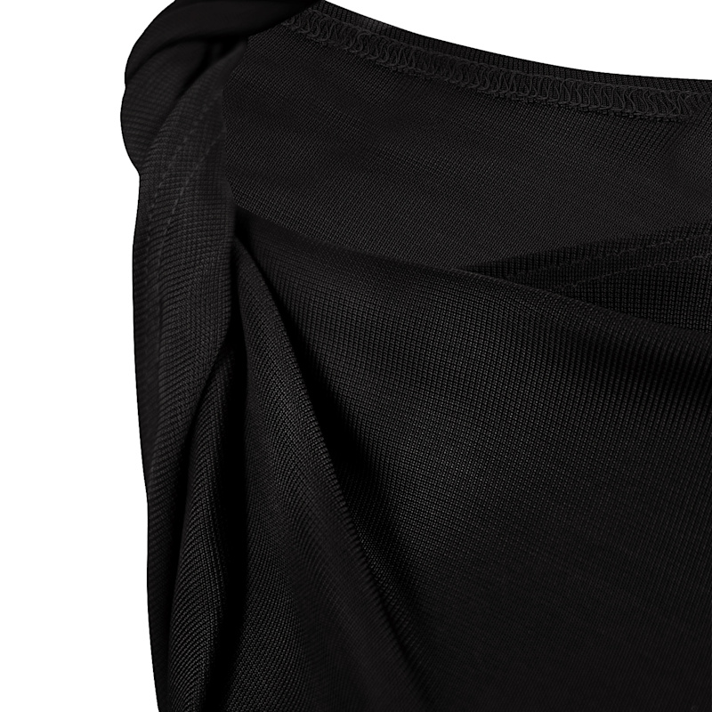Loose Cannon Black Rib Twisted Shoulder Top | Me & Thee | Wolf & Badger
