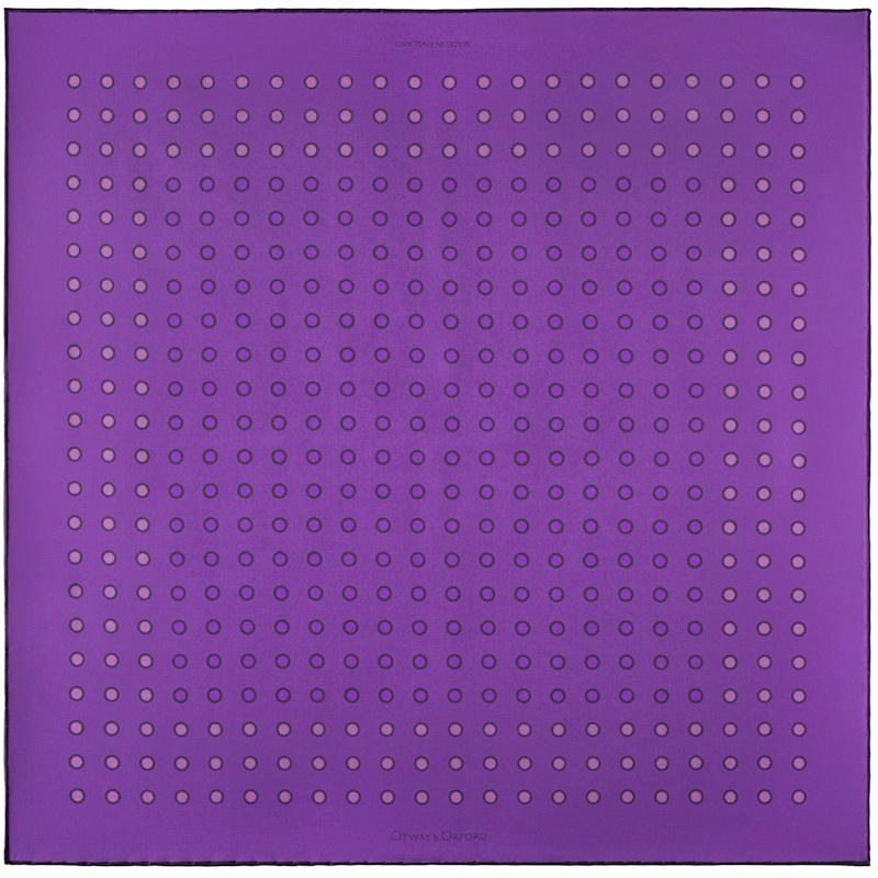 'Luna' Polka Dot Silk Pocket Square In Purple & Lilac. Full-Size ...