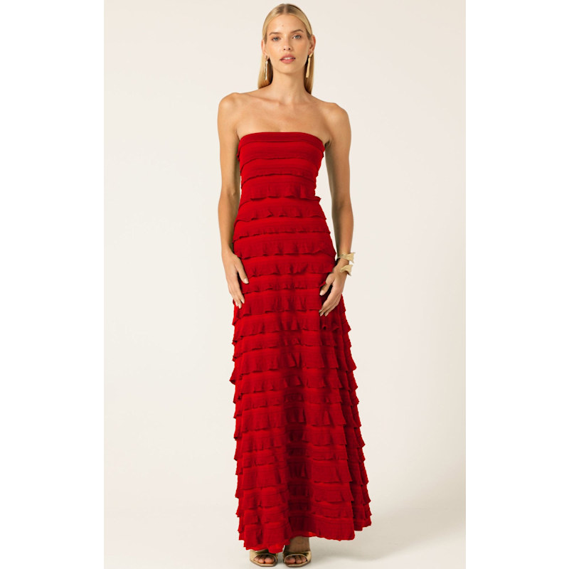 Maddison Dress In Cherry | SACHA DRAKE | Wolf & Badger