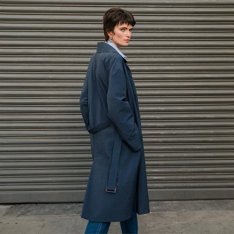 Maple Trench Coat Navy Women | GUAJ LONDON | Wolf & Badger