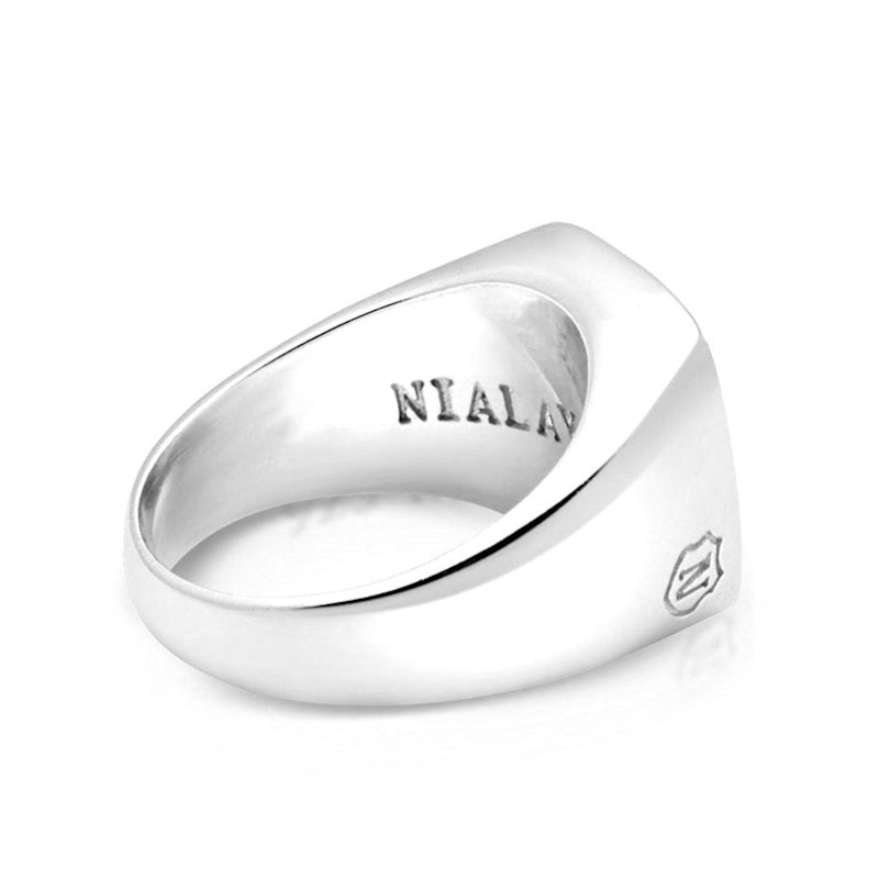 Men's Silver Signet Ring With Blue Lapis | Nialaya | Wolf & Badger
