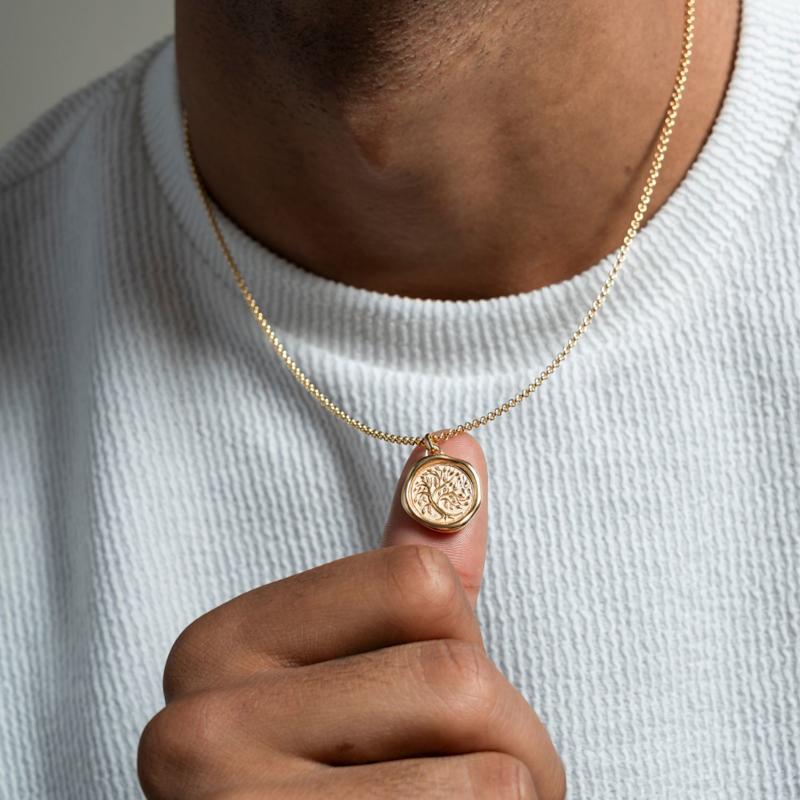 Men's Tree Of Life Talisman Necklace In Gold Vermeil | Dower & Hall ...