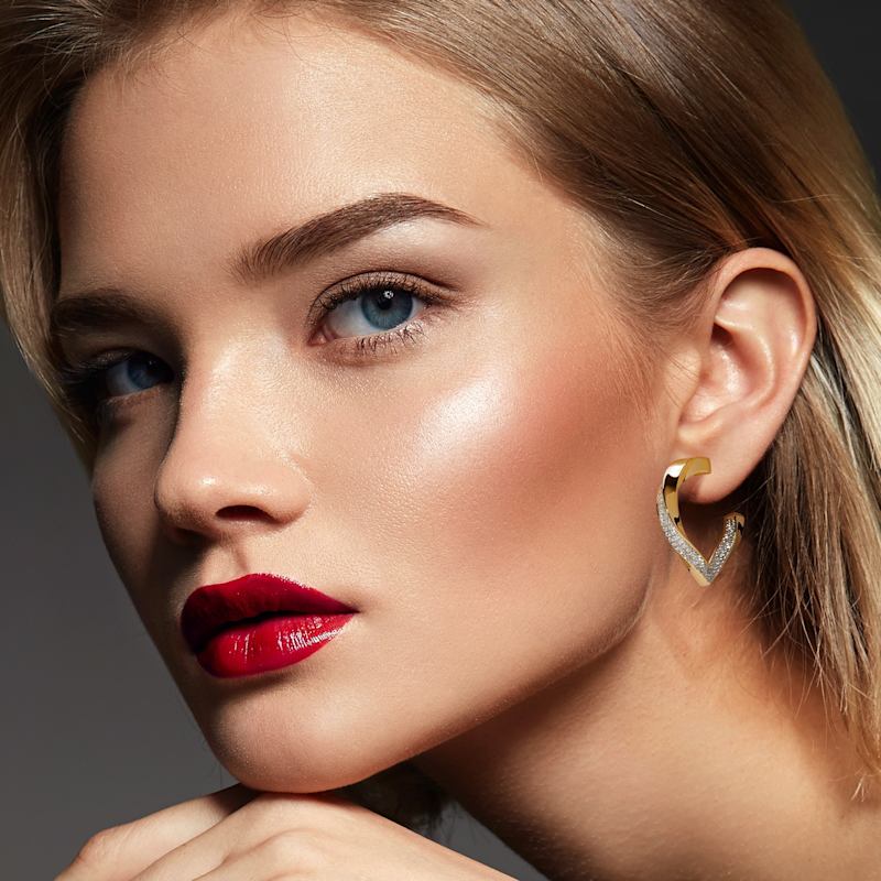 Twisted Stylized Waterdrop Drop Earrings With Pave CZ - Gold | Meulien ...