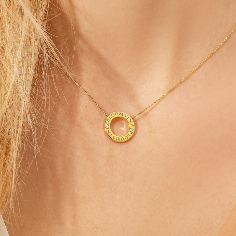 Mini Halo Wings™ Diamond & Solid Gold Angel Necklace | BLOOMTINE ...