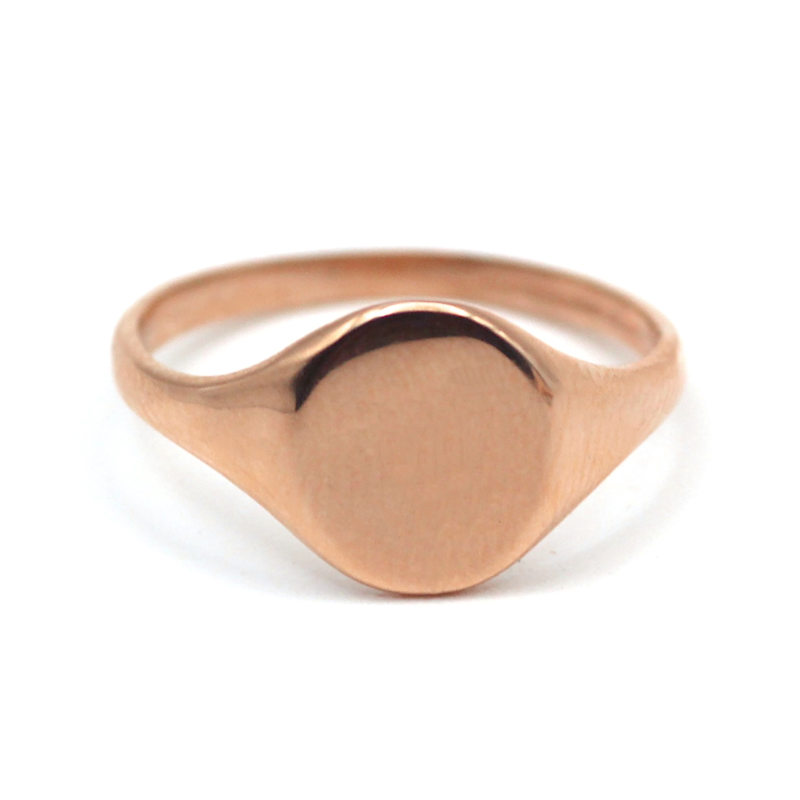 14K Modern Classic Rose Solid Gold Signet Ring | VicStoneNYC Fine ...
