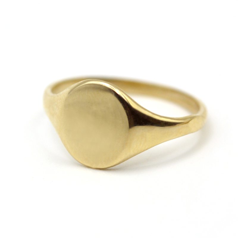 Modern Classic Yellow Solid Gold Signet Ring | VicStoneNYC Fine Jewelry ...