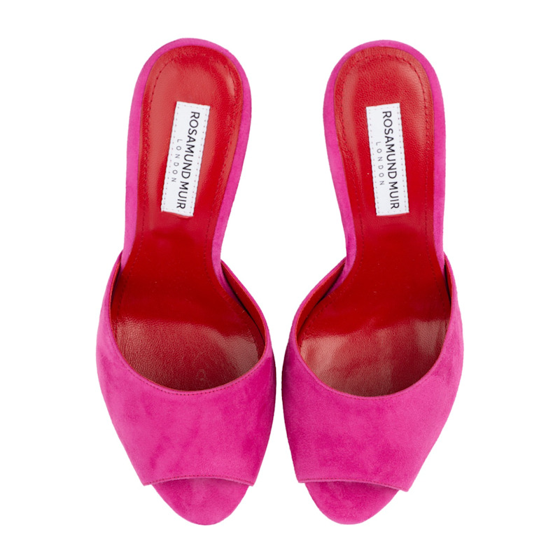 Montavia Hot Pink Mules | Rosamund Muir London | Wolf & Badger