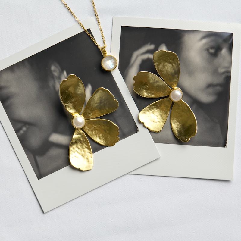 Myra Necklace - White Quartz | rōz | Wolf & Badger