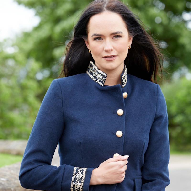 Navy Military Jacket With Gold Sequin Braid Details | Guinea | Wolf ...