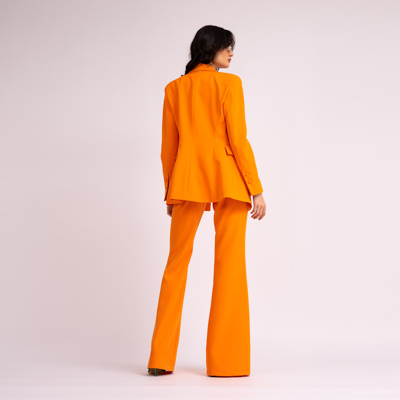 Neon Orange Slim Fit Blazer | BLUZAT | Wolf & Badger