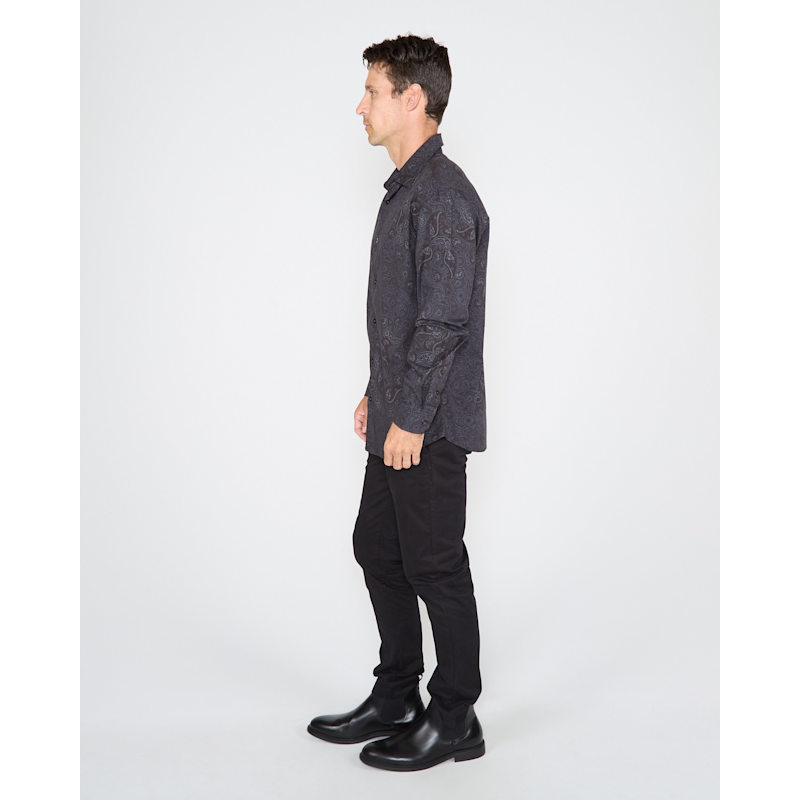 Nigel Montgat Paisley Shirt - Black | Lords of Harlech | Wolf & Badger