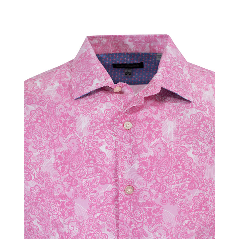 Nigel Paisley Wave Shirt In Pink | Lords of Harlech | Wolf & Badger