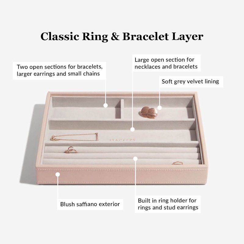 Stackers Blush Pink Classic Jewelry Box Set Of Four | Stackers | Wolf ...