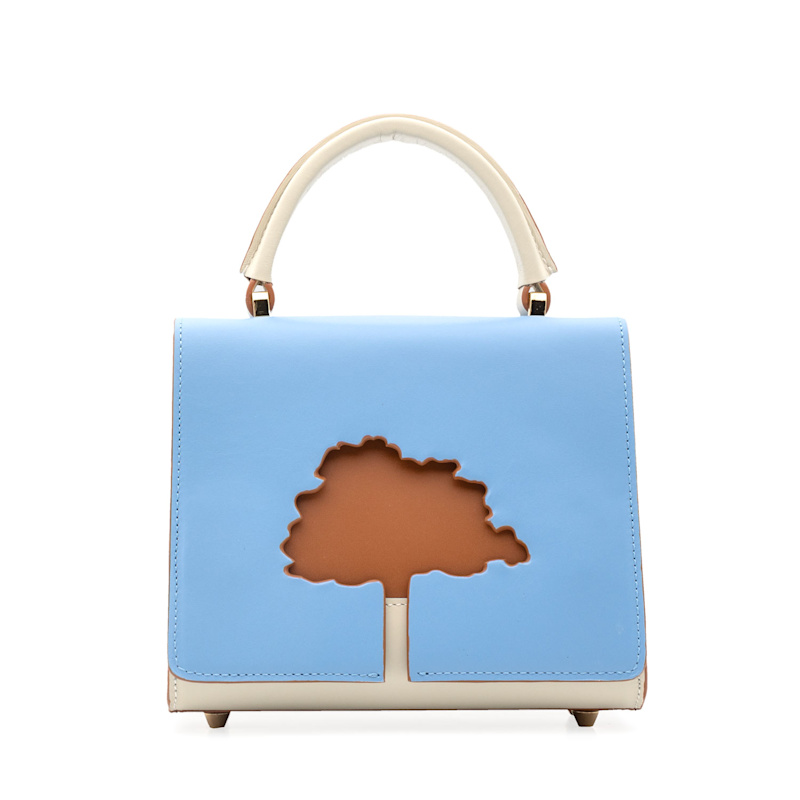 One Way Blue Small Leather Shoulder Bag | ABSURDE | Wolf & Badger