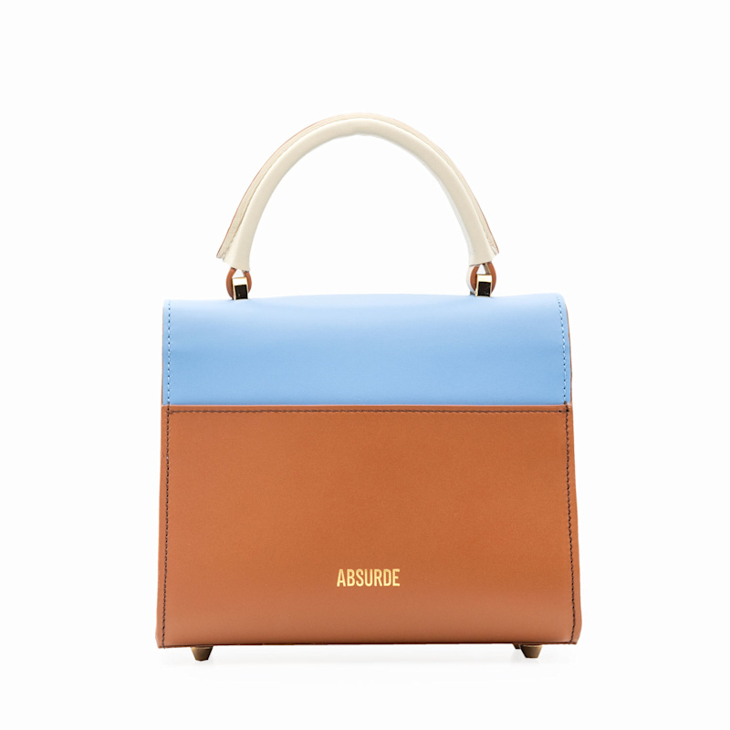 One Way Blue Small Leather Shoulder Bag | ABSURDE | Wolf & Badger