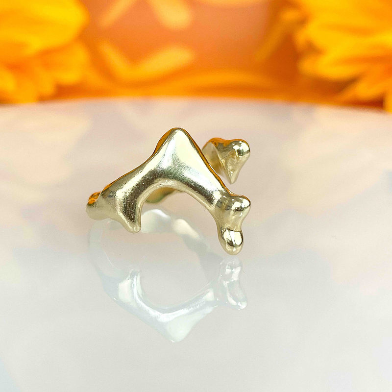 Open Drip Ring In Gold | 14K Yellow Gold | Karen Kriegel | Wolf & Badger