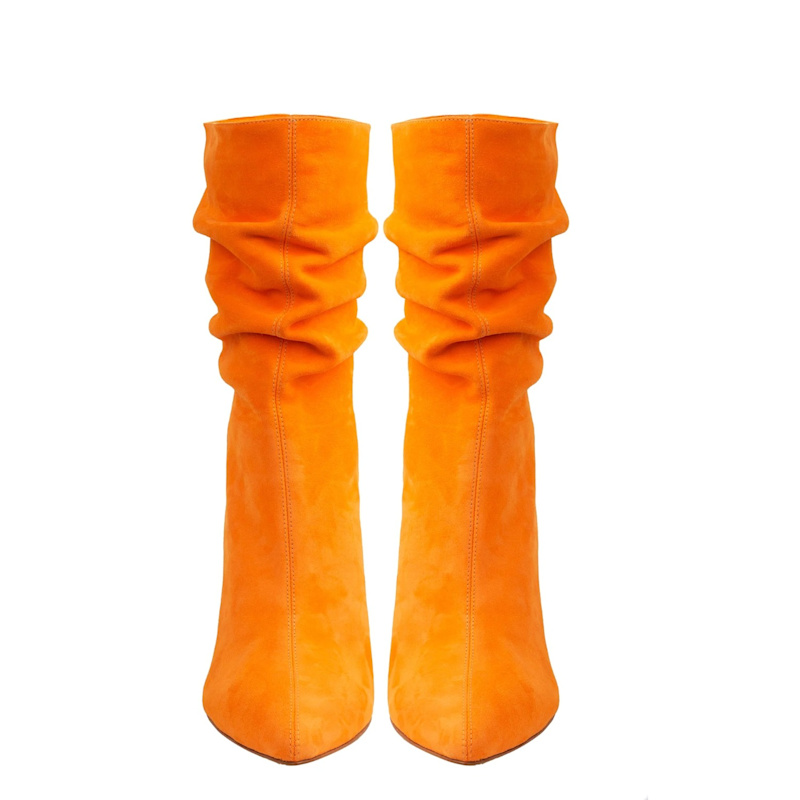Orange Suede Leather Eva Boots | Ginissima | Wolf & Badger