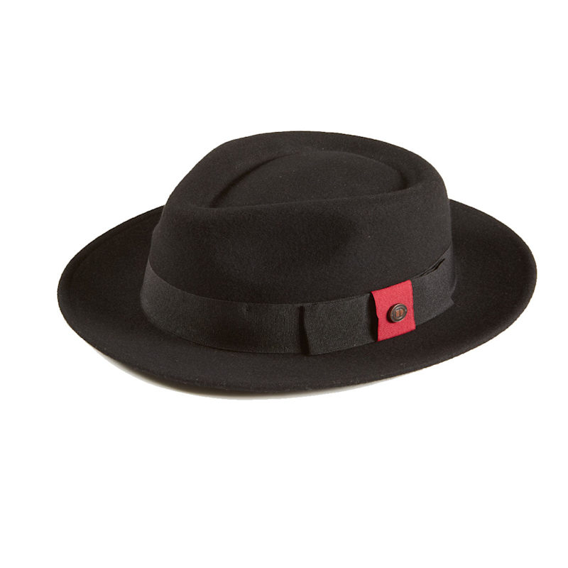 Pablo Noir Black Felt Wide Brim Wool Felt Fedora Hat | Dasmarca Hats ...